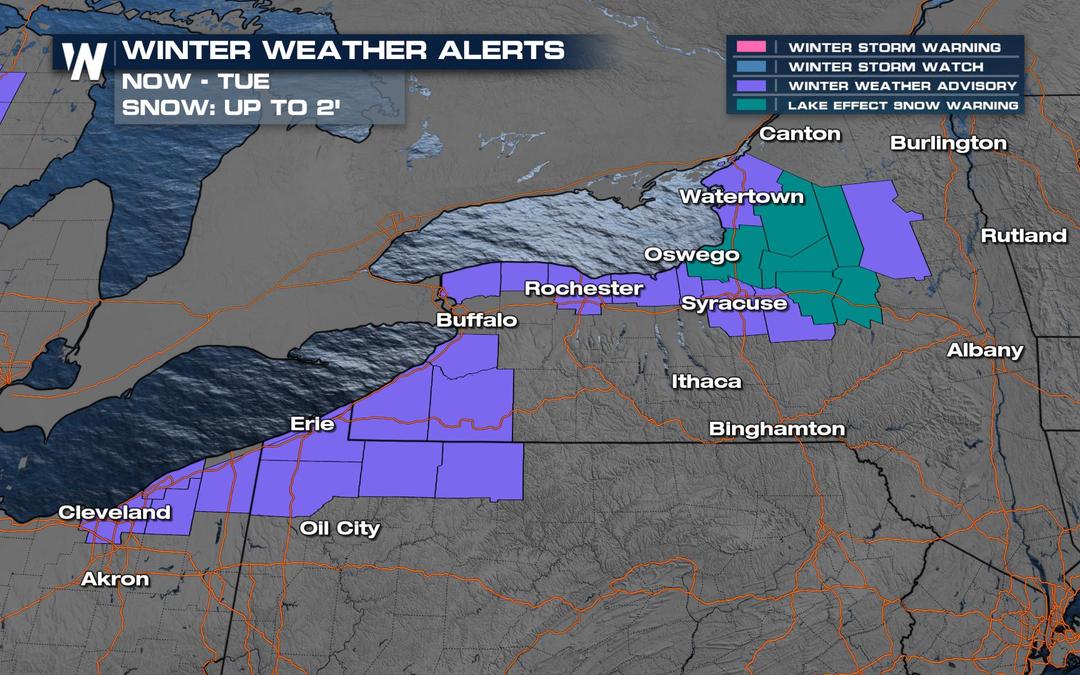 Lake-Effect Snow Impacting the Great Lakes Monday - WeatherNation